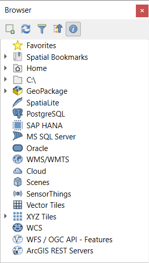 4. Das Browser Bedienfeld — QGIS Documentation Dokumentation